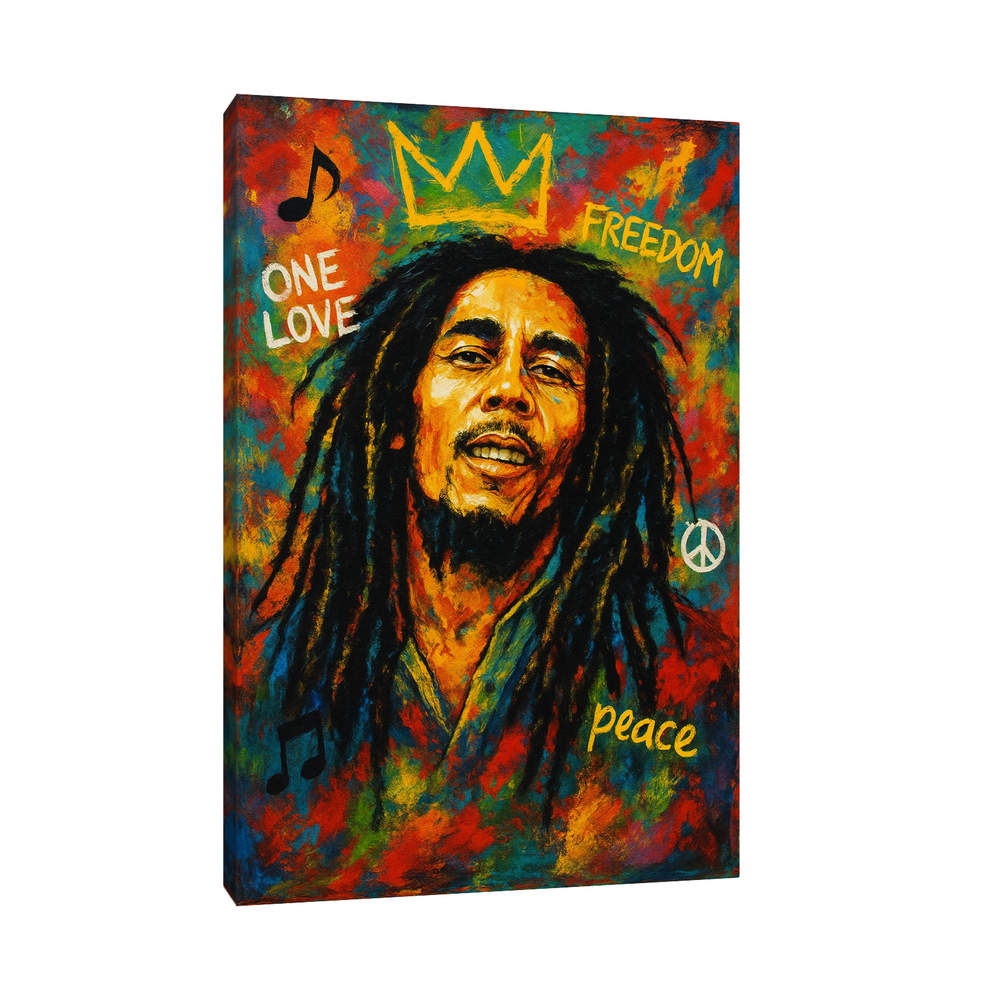 Bob Marley Wall Art – One Love Reggae Portrait – ArtDeco Canvas