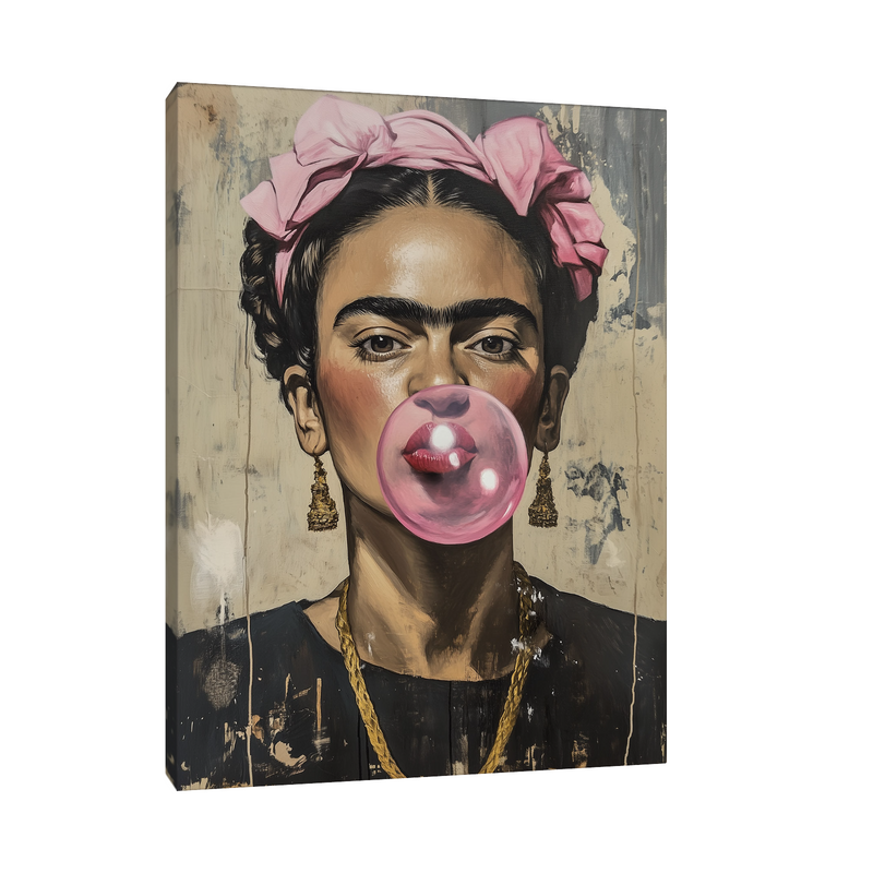 Frida Kahlo Bubble Gum – ArtDeco Canvas